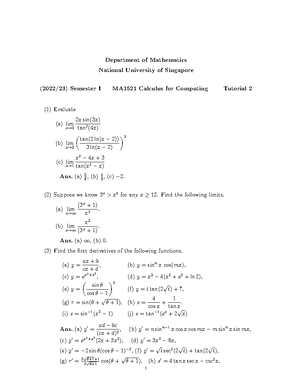 Tut6 - TUTORIAL 6 - Department of Mathematics National University of Singapore (2022/23 ...