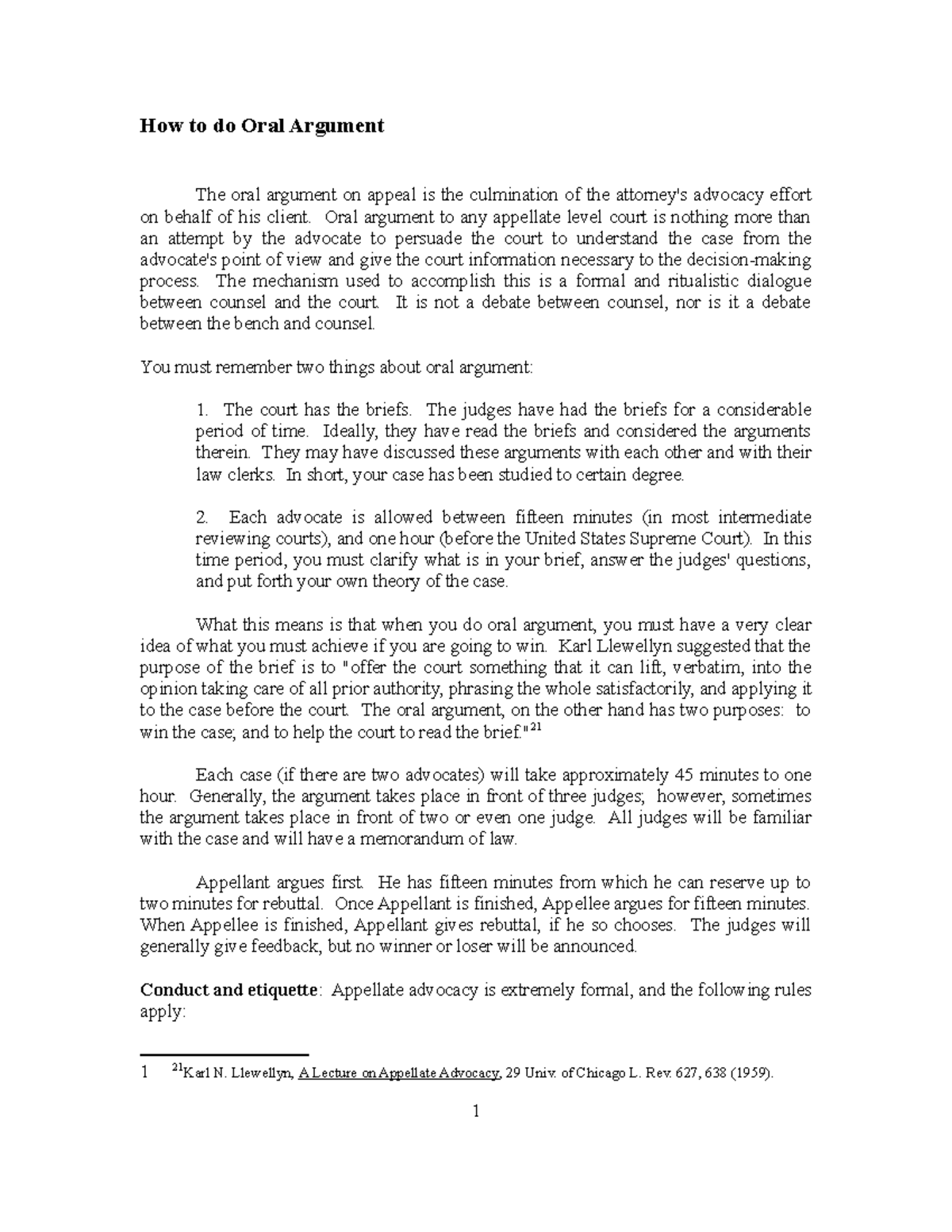 How to do oral argument shorter - How to do Oral Argument The oral ...