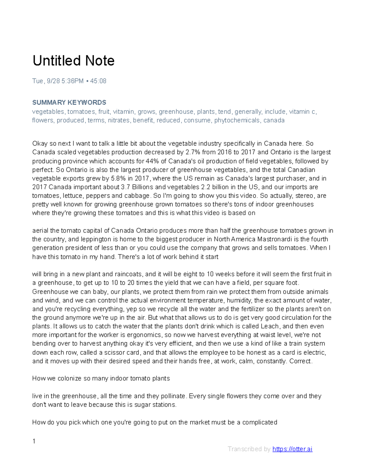 Note 2 - ;lkjhgf - Untitled Note Tue, 9/28 5:36PM • 45: SUMMARY ...