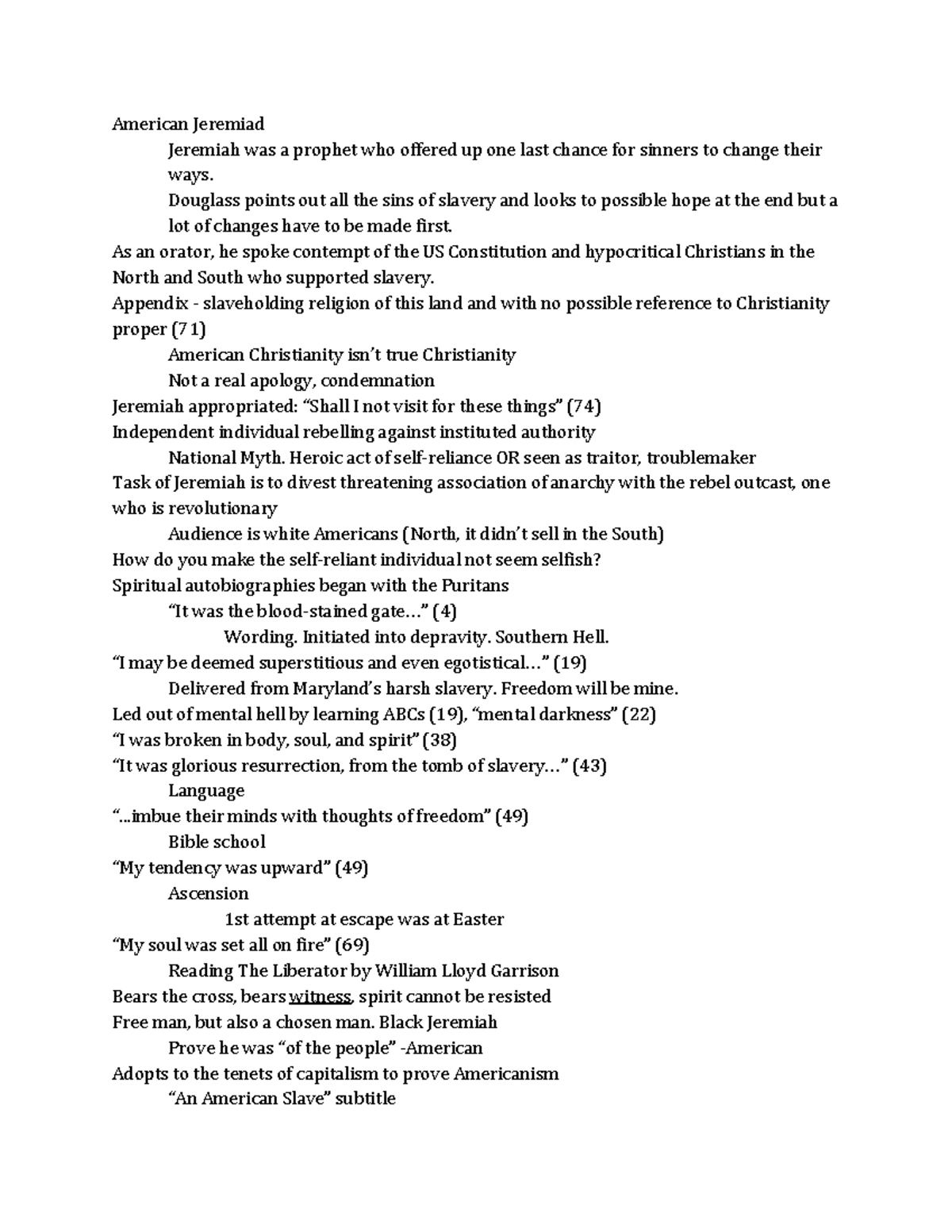 Narrative of the Life of Frederick Douglass - American Jeremiad ...