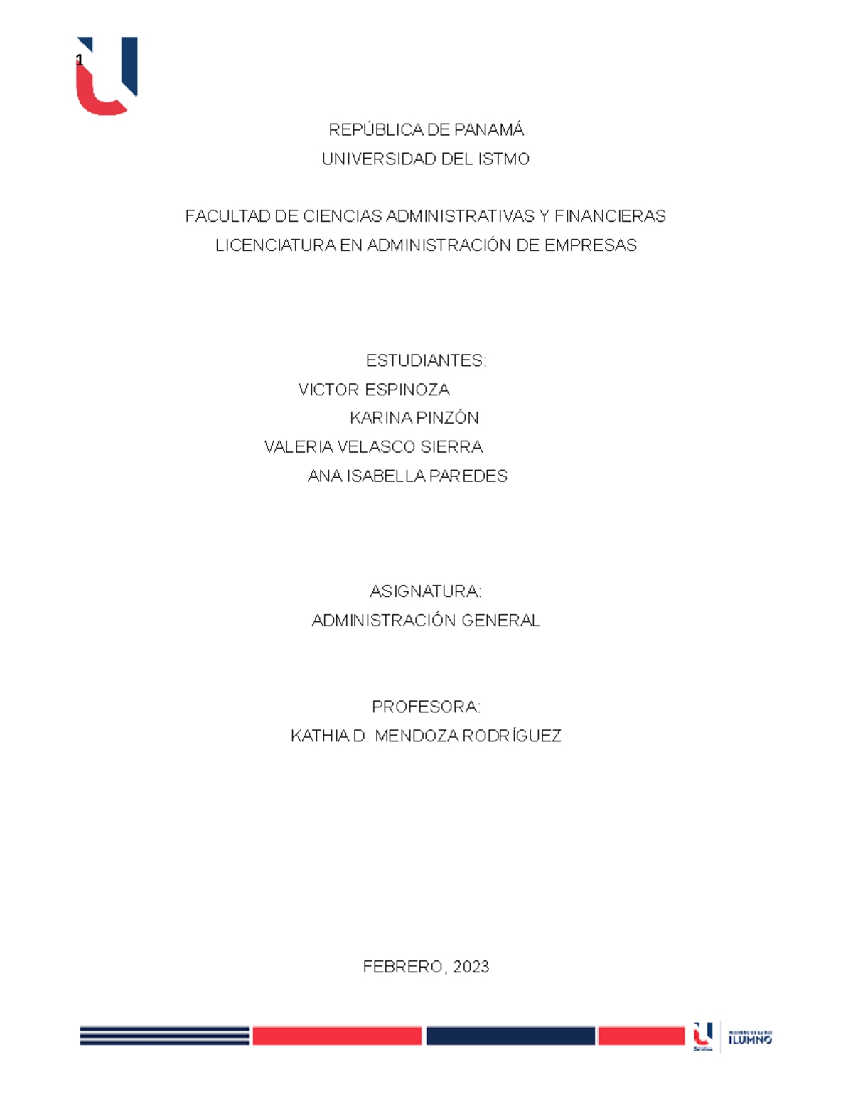 Asignacion+2+-+ADM+ General - REPÚBLICA DE PANAMÁ UNIVERSIDAD DEL ISTMO ...