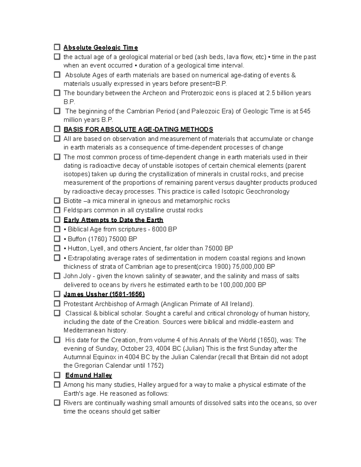 Geo classification p2 - Absolute Geologic Time the actual age of a ...
