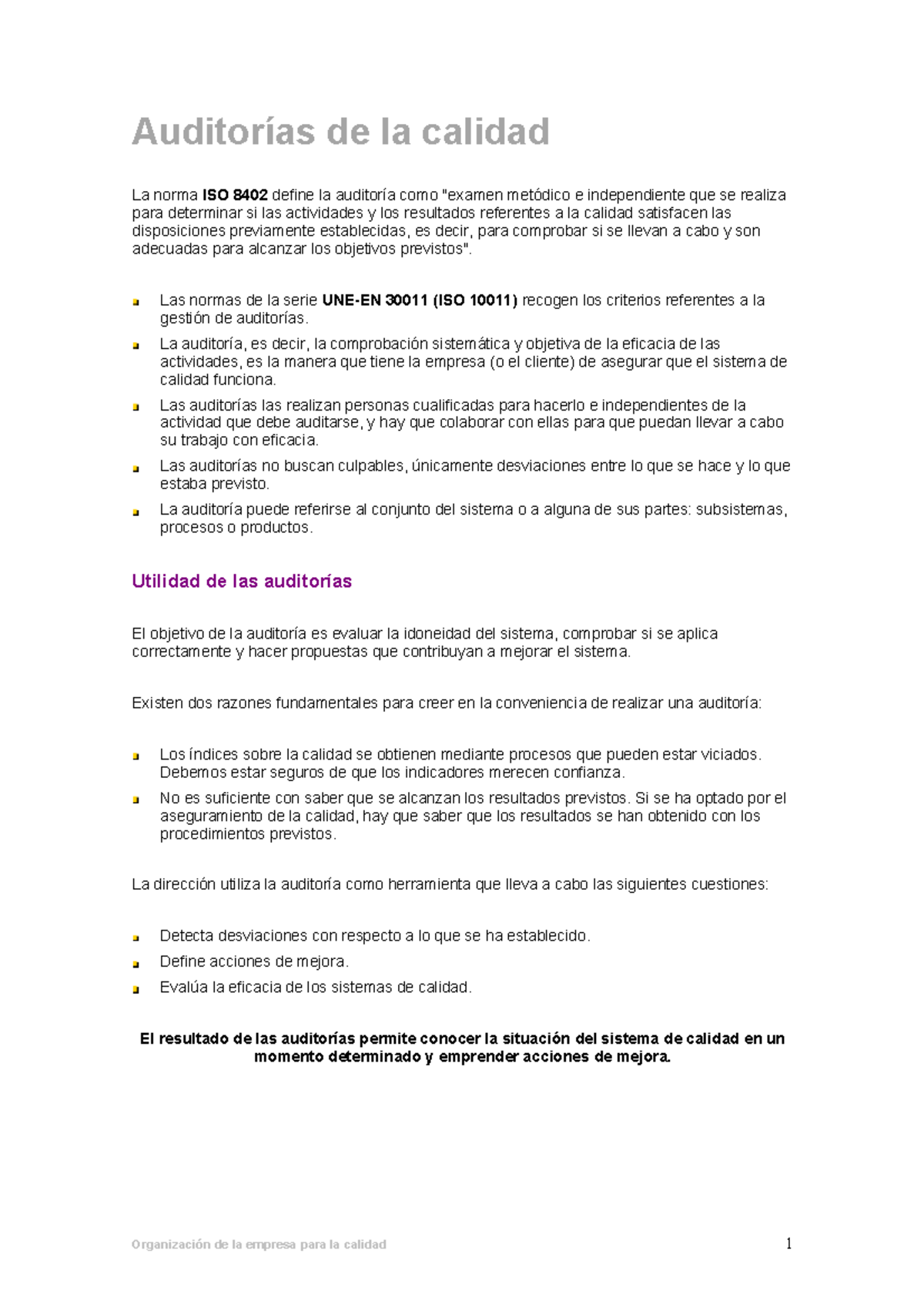 5.3. LA Auditoria DE Calidad - AuditorÌas de la calidad La norma ISO ...