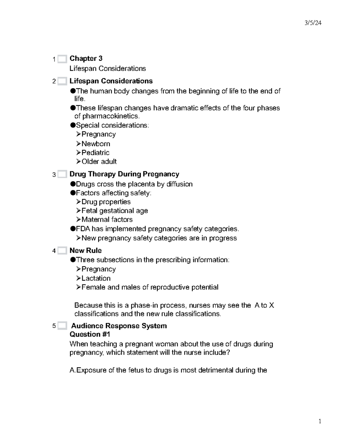 Chapter 003 Pharmacology and the Nursing Process 1-23 Lifespan ...