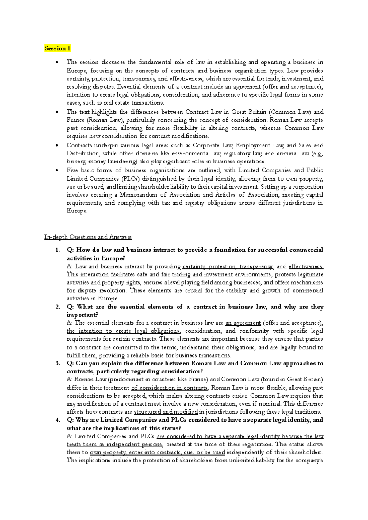 Law notes_london_m1 - Session 1 - The session discusses the fundamental ...
