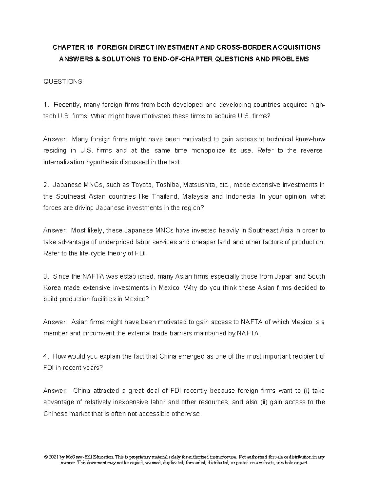 Eun International FInancial Management 9e SM CH16 - CHAPTER 16 FOREIGN ...