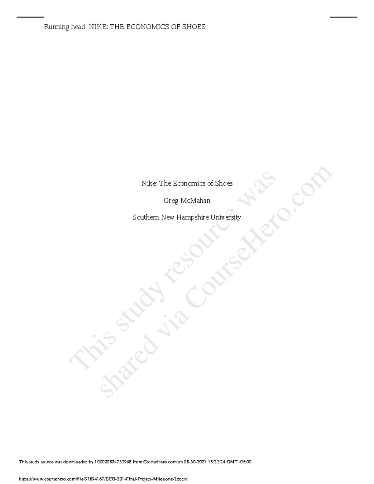 ECO 201 Final Project Milestone 2 - ECO201 - SNHU - Studocu