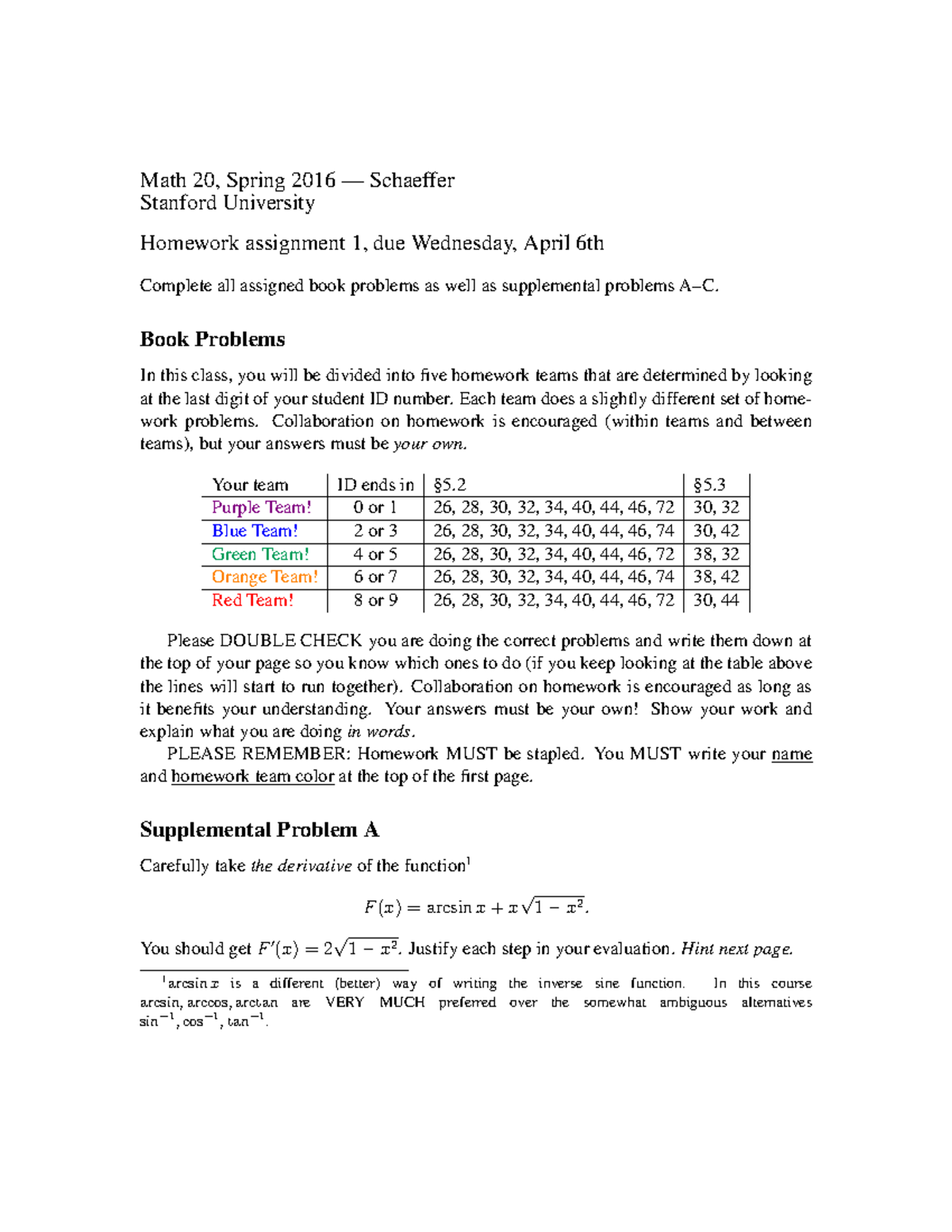 Seminar assignments - Homework assignment 1 - Math 20, Spring 2016 ...