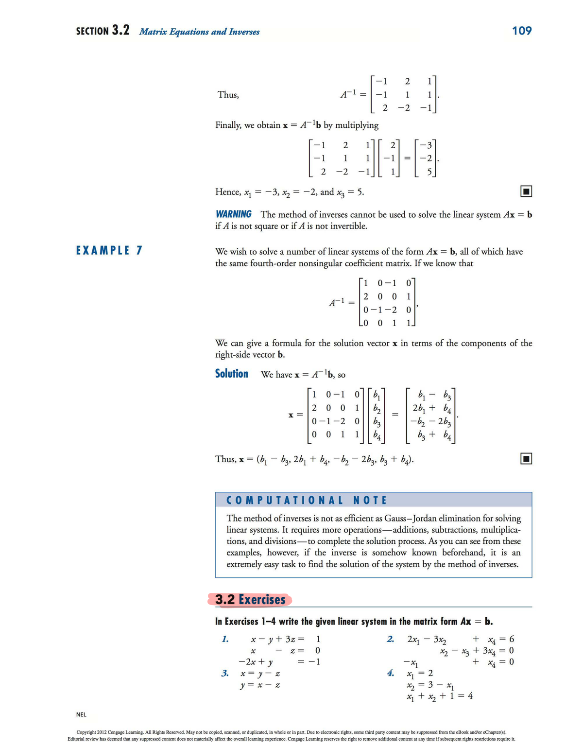 Math1229 Textbook 6 - question - SECTION 3 Matrix Equations and ...