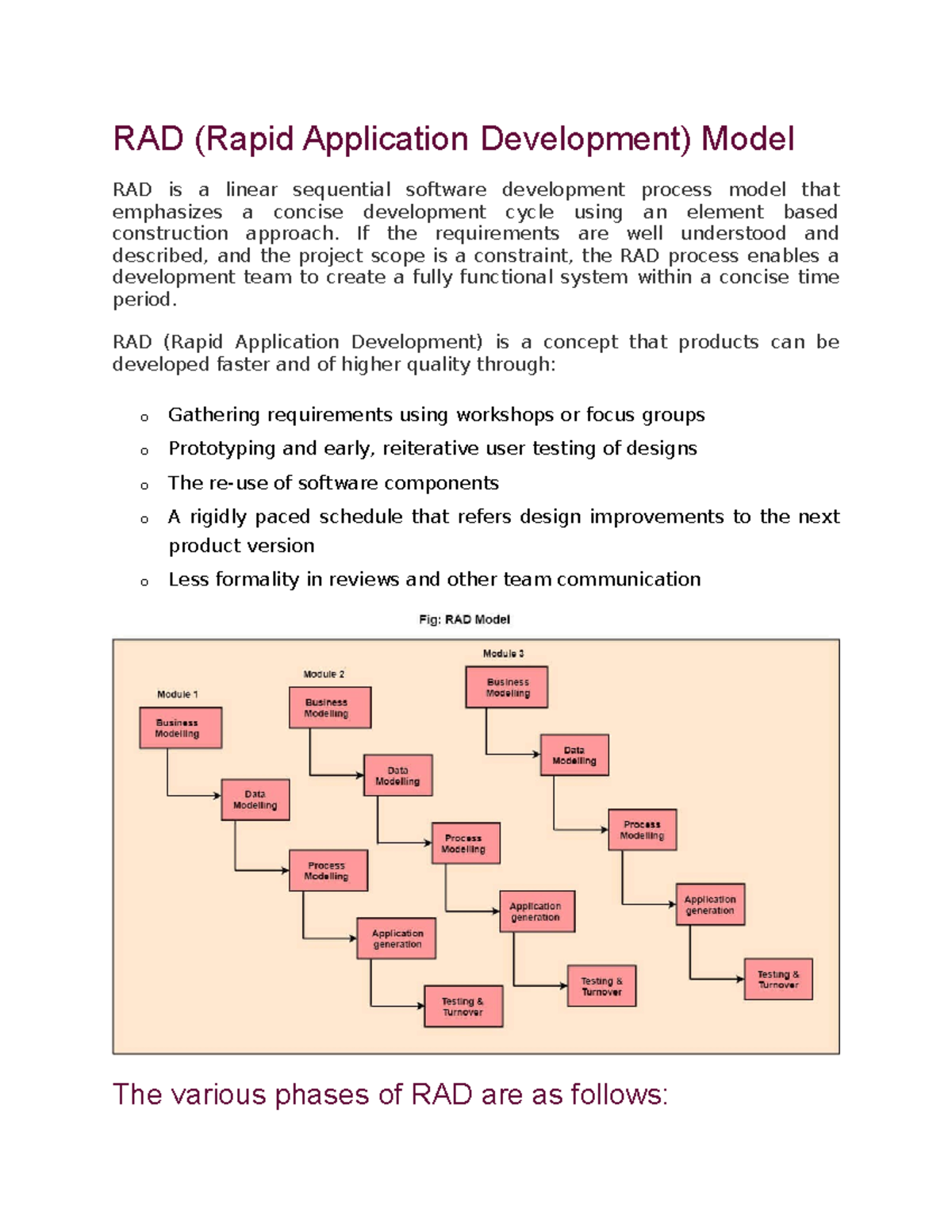 Rapid Application Development Model Rad Rad Rapid Application Development Model Rad Is A