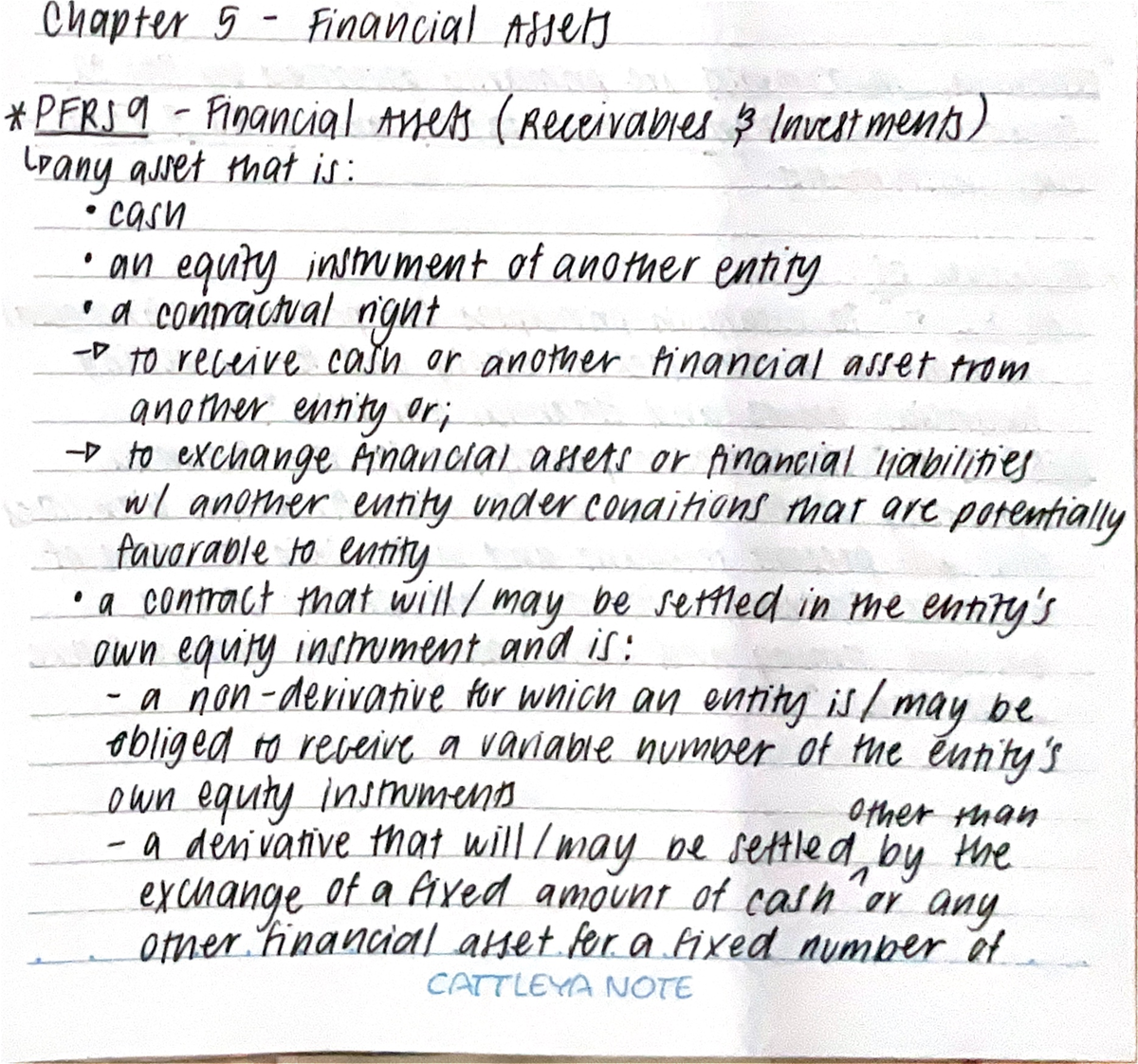 PFRS 9 written notes - Chapter 5 Financial Assets PFRS 9 Financial ...