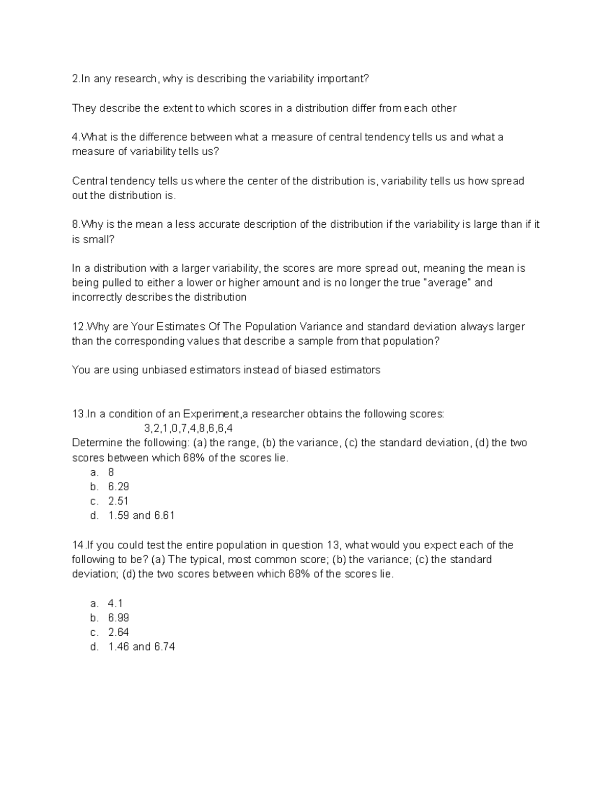 HW #4 stats - 2 any research, why is describing the variability ...