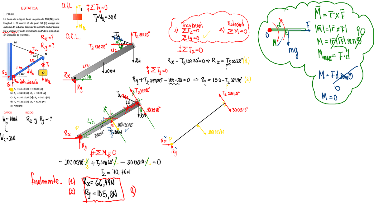 Estatica - Fisica basica - ESTATICA DATOS INCOG - Studocu