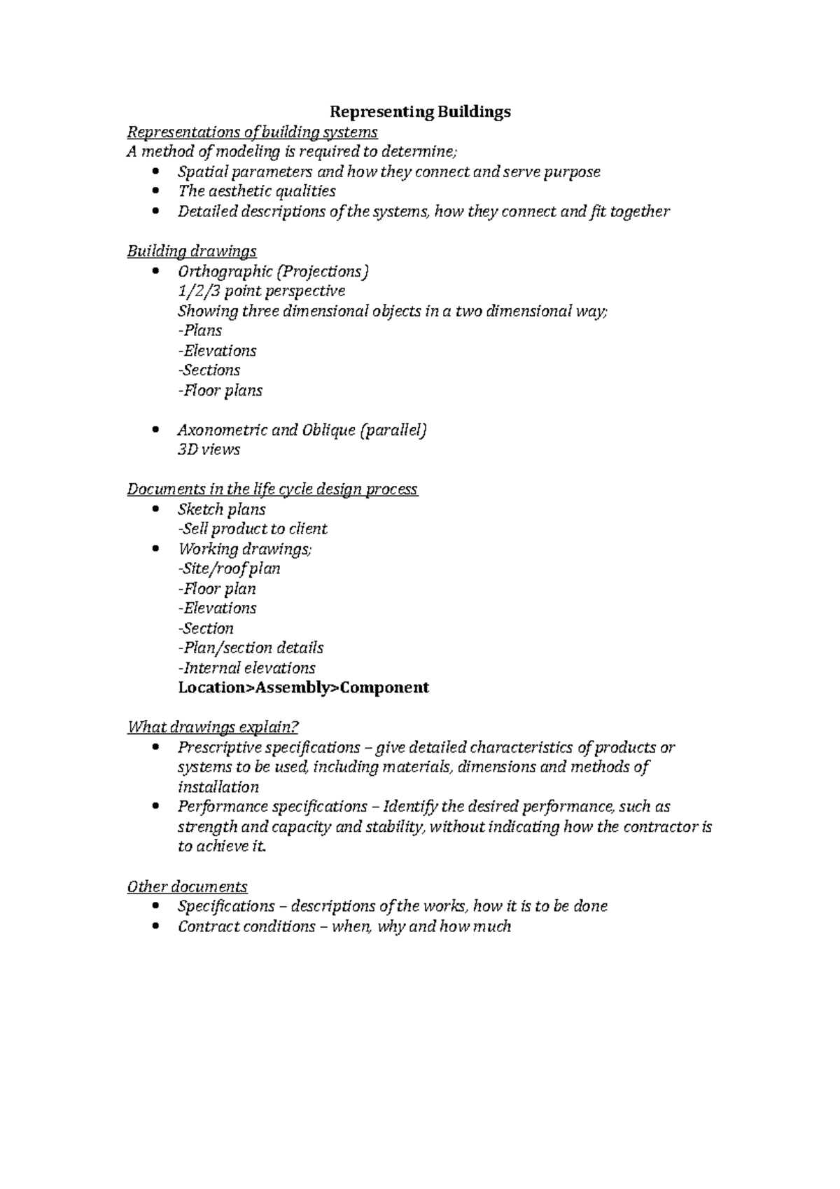 Lecture notes, lecture 3 - representing buildings - Representing ...