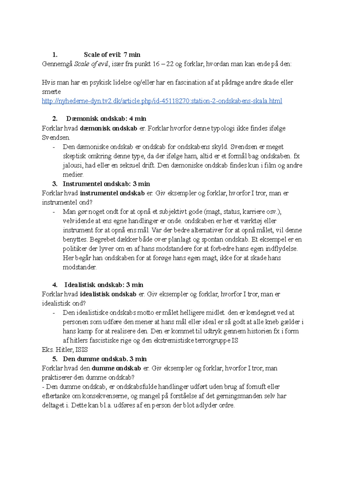 Scale of evil, de forskellige typer af ondskab - 1. Scale of evil: 7 ...