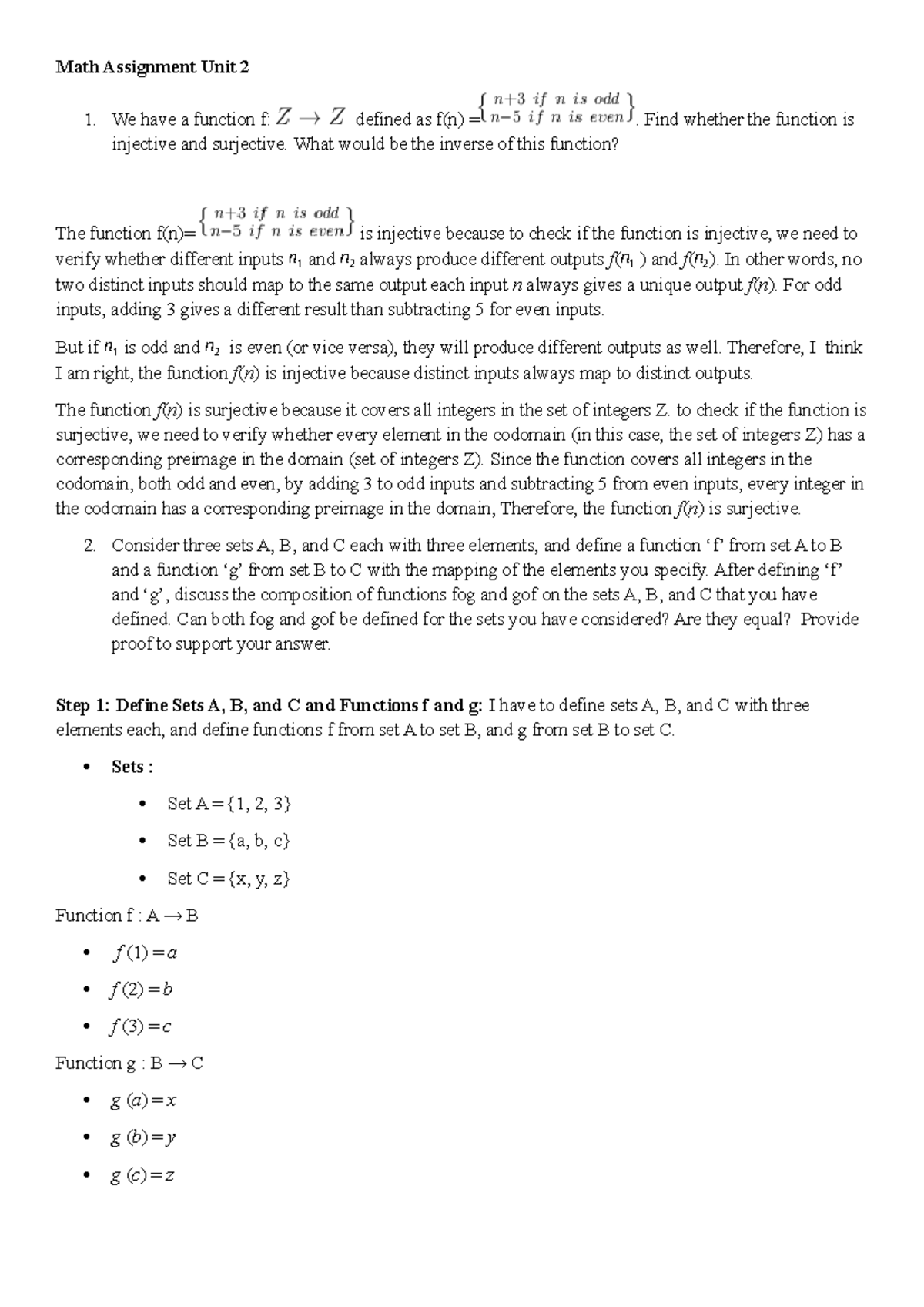 Math Assignment Unit 2 - Discrete Mathematics (MATH 1302) - Edit - Math Assignment Unit 2 1. We ...