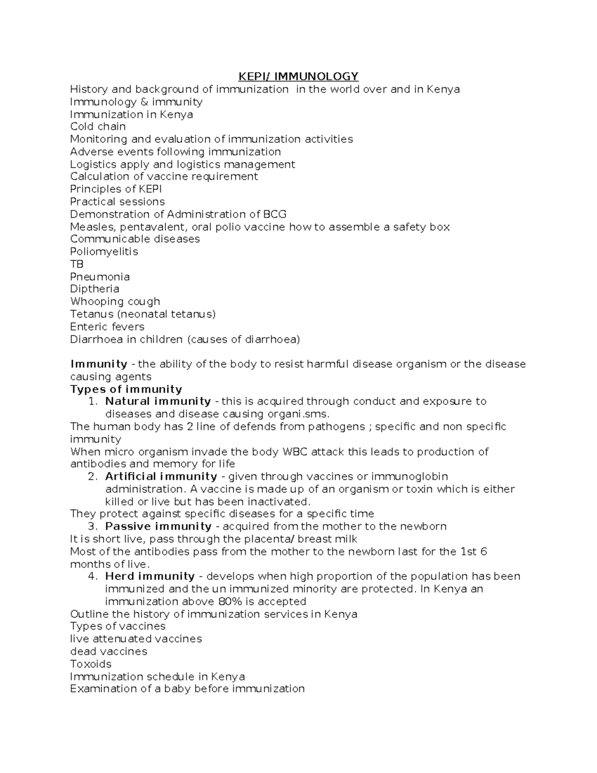 KEPI Immunology-1 - KEPI/ IMMUNOLOGY History and background of ...