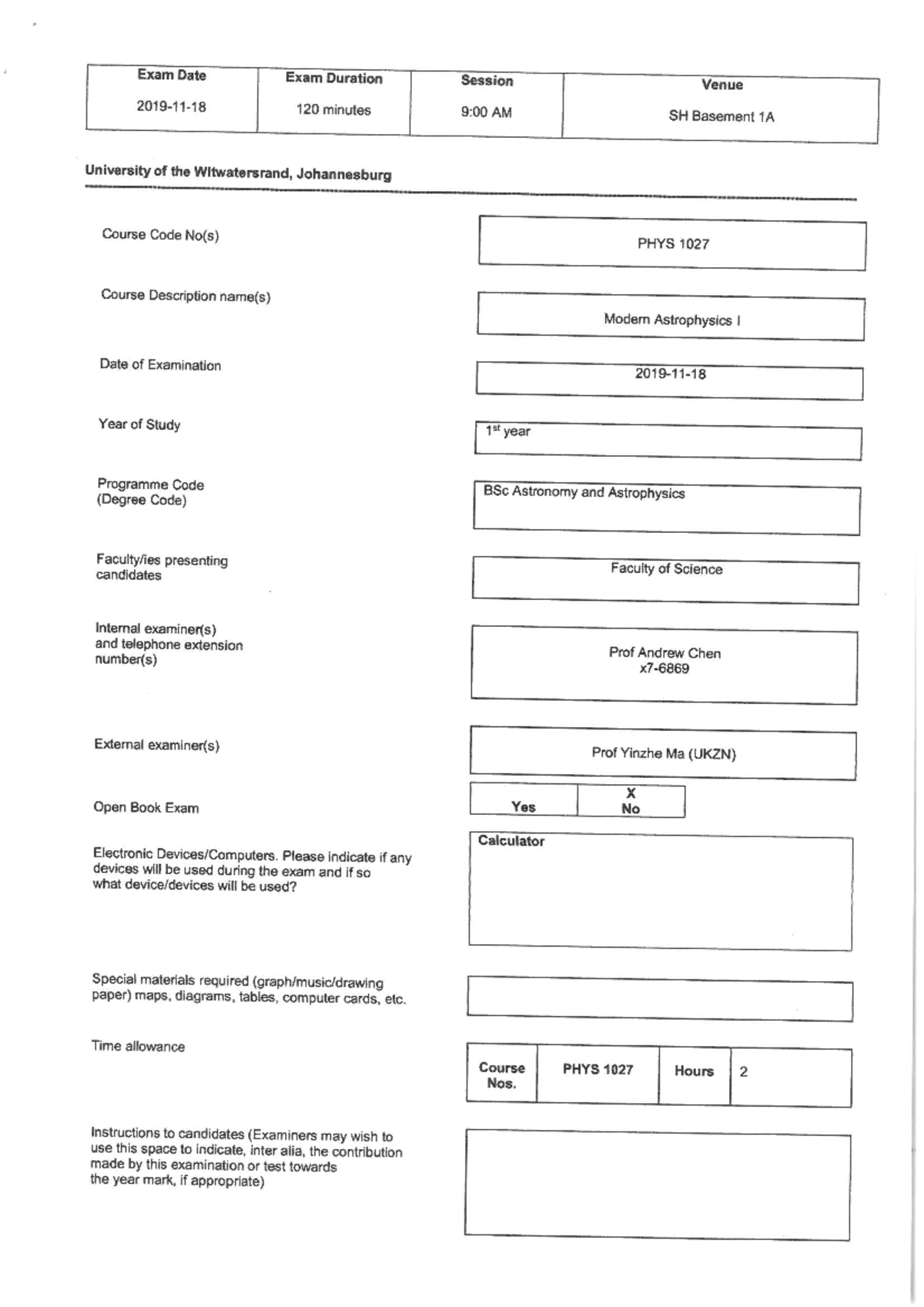 Null-1 - Past astro paper - PHYS1027A - Studocu