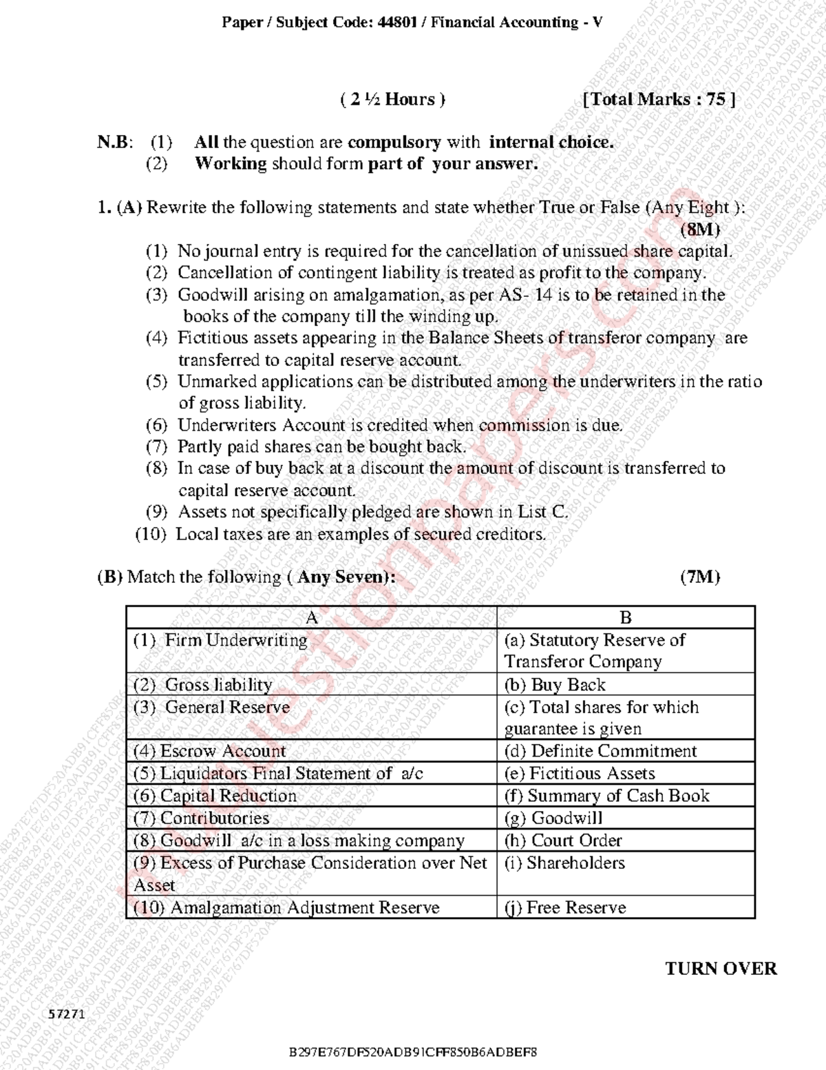 Tybaf SEM5 FA-V APR19 - Question paper of past year - 57271 ( 2 ½ Hours ) [Total Marks : 75 ] N ...