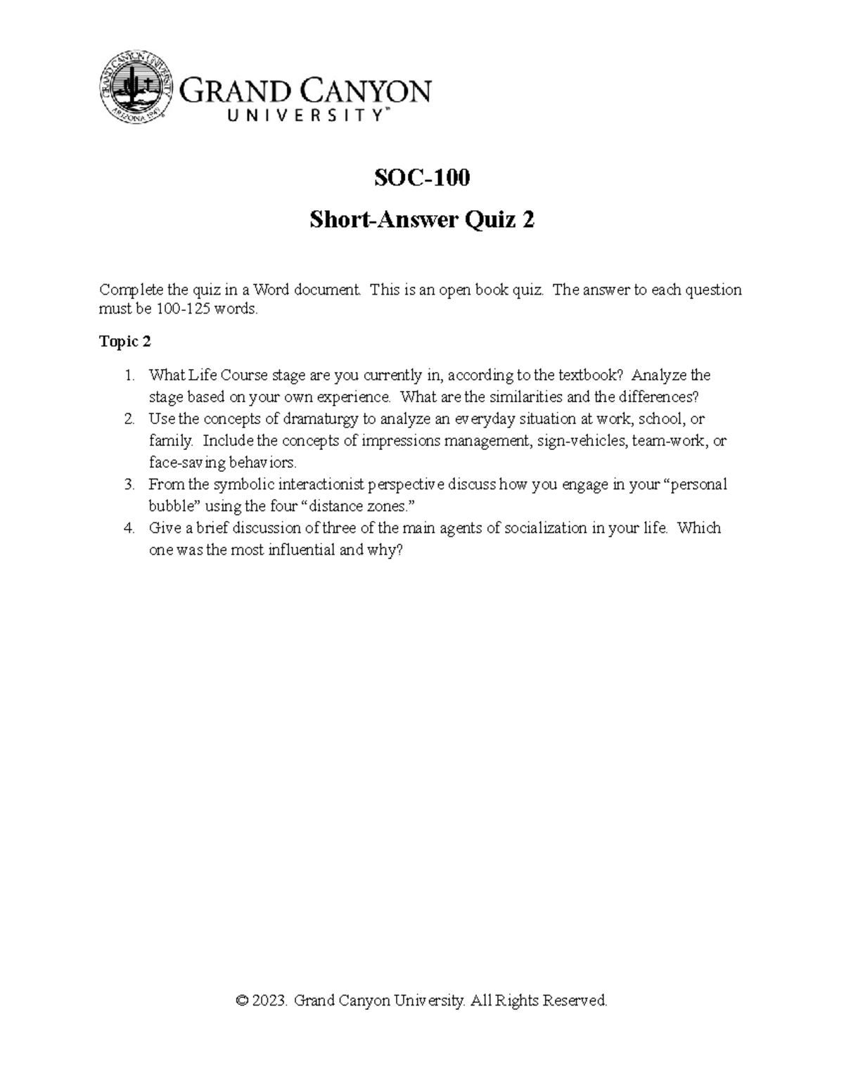 SOC-100.Short-Answer Quiz 2 1-8-18 - SOC- Short-Answer Quiz 2 Complete ...