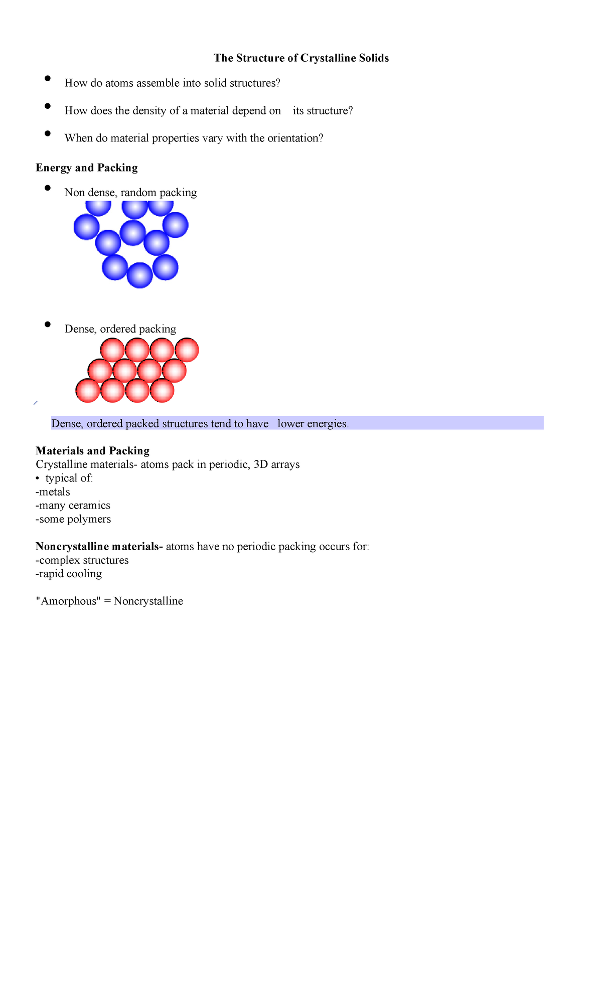 Lesson 10. Crystal Structure - The Structure of Crystalline Solids ...