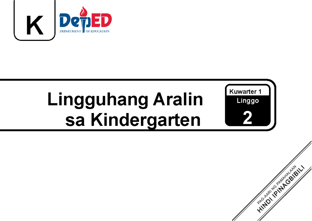 LE Kinder Q1 Week 2 Edited - Lingguhang Aralin sa Kindergarten Linggo 2 ...