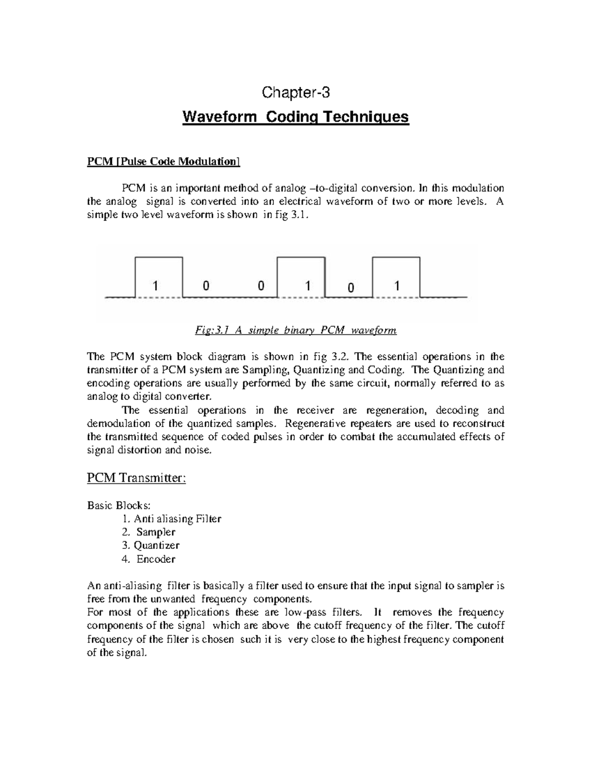 Unit3-NR - Dc notes - Chapter- Waveform Coding Techniques PCM [Pulse ...
