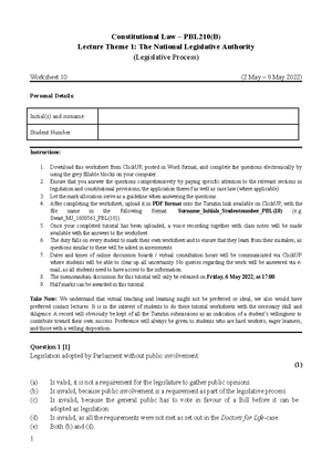 Worksheet 3 Click UP - practice questions - Constitutional Law (PBL 220 ...