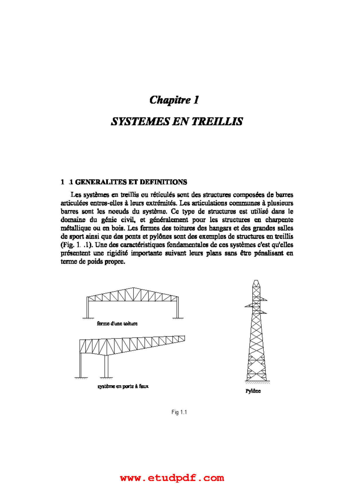 Calcul des structures - Fig 1. Chapitre III Les Po rtiques Plan ...