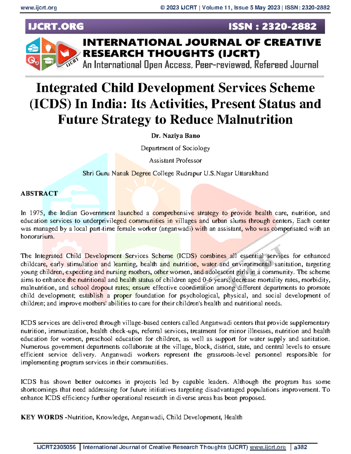 Integrated Child Development Services Scheme (ICDS) In India Its ...