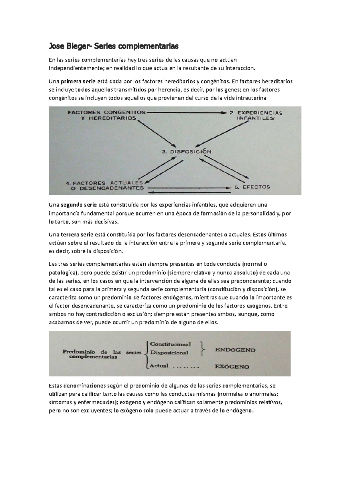 Jose Bleger y Maria Mucci psicologia - Jose Bleger- Series complementarias En las series - Studocu