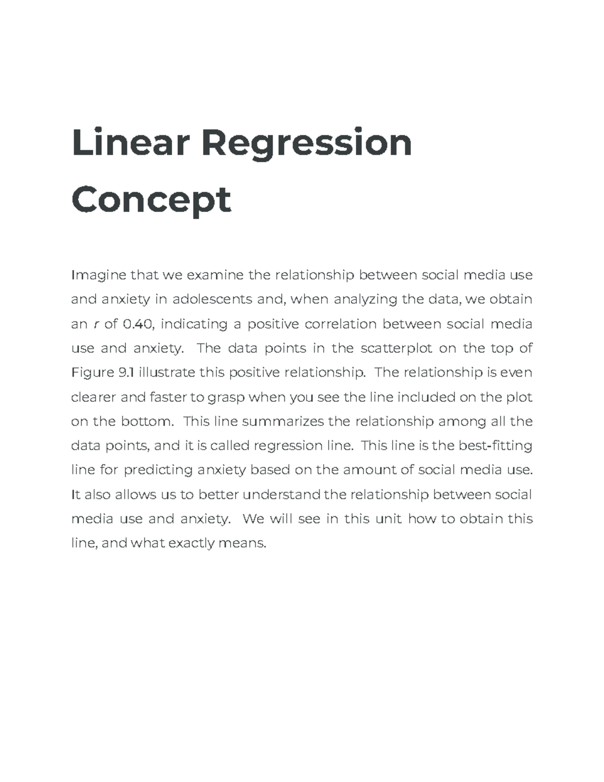 Linear Regression Concept - Linear Regression Concept Imagine that we ...