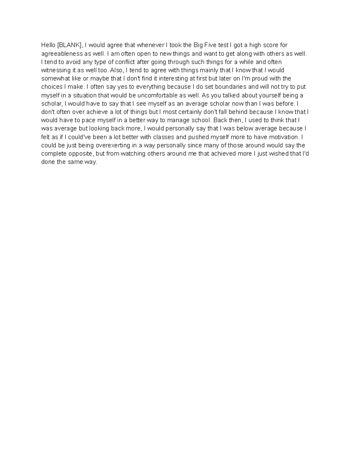 Module 4 Reflective Journal Discussion - Hello [BLANK], I would agree ...