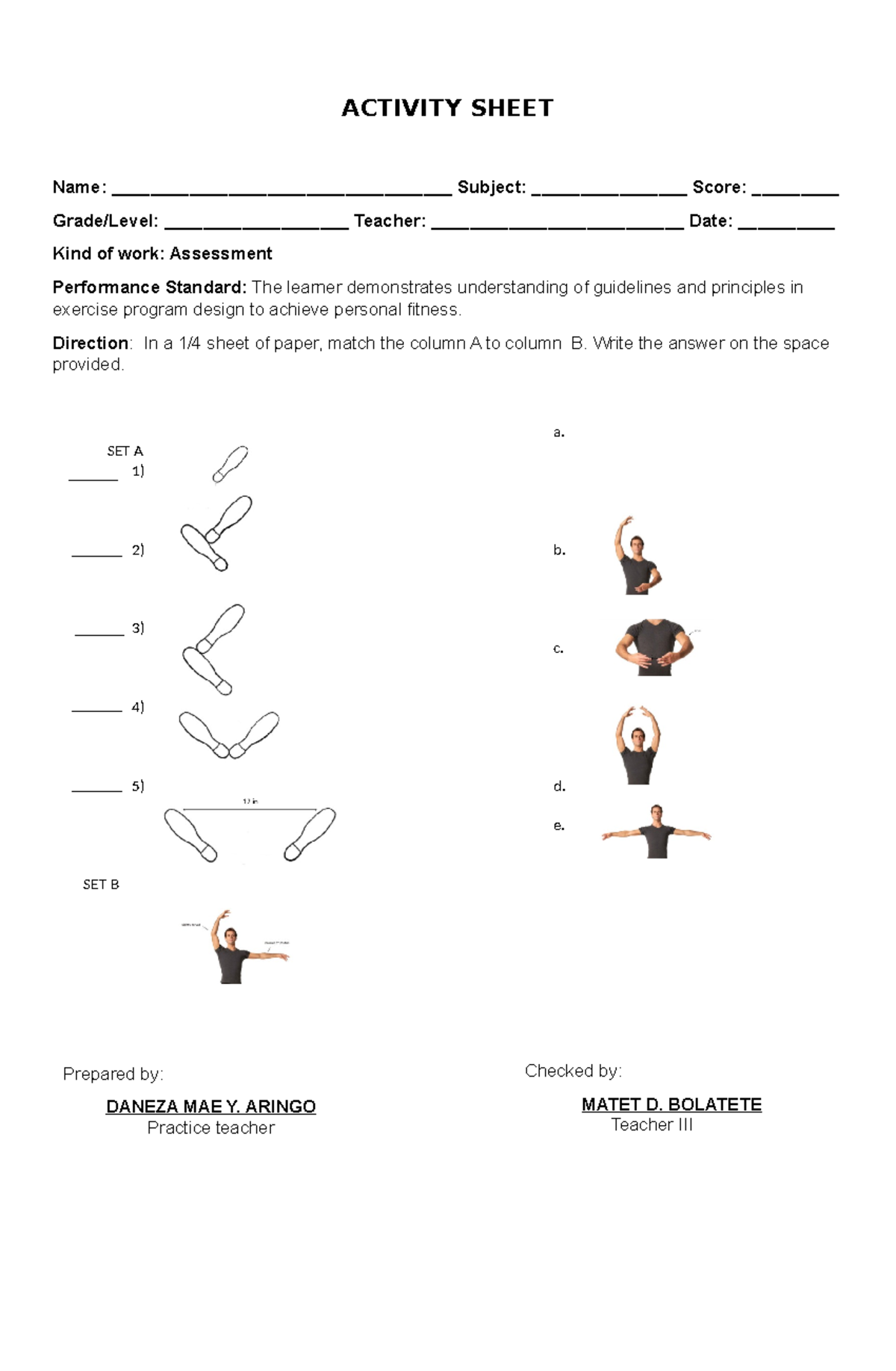 Activity- Sheet-1 - Assessment - ACTIVITY SHEET Name