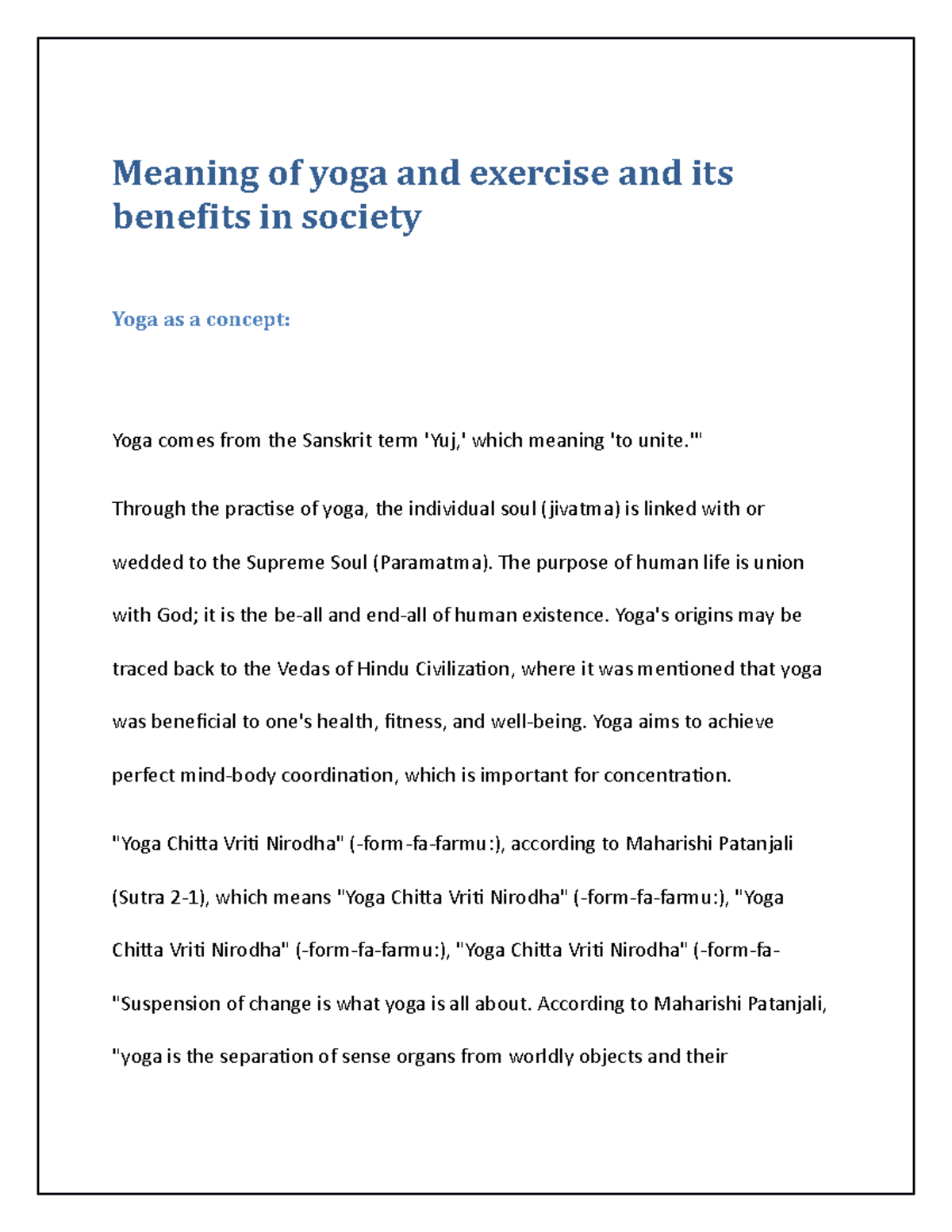 Meaning Of Yoga And Exercise And Its Benefits In Society Through meaning-of-yoga-and-exercise-and-its-benefits-in-society-through