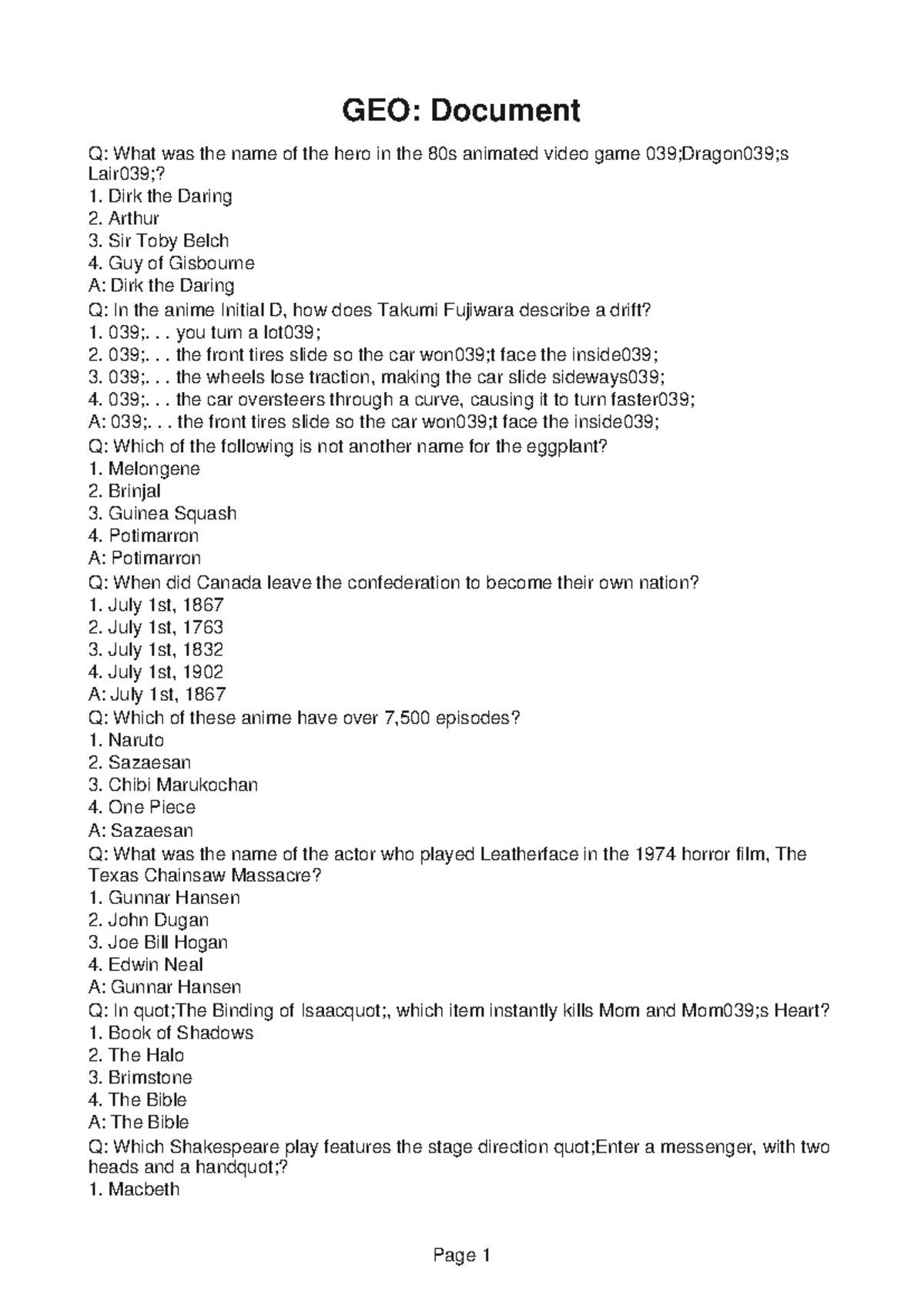 GEO337-Exam-4 - GEO337 Problems 7 - GEO: Document Q: What was the name ...