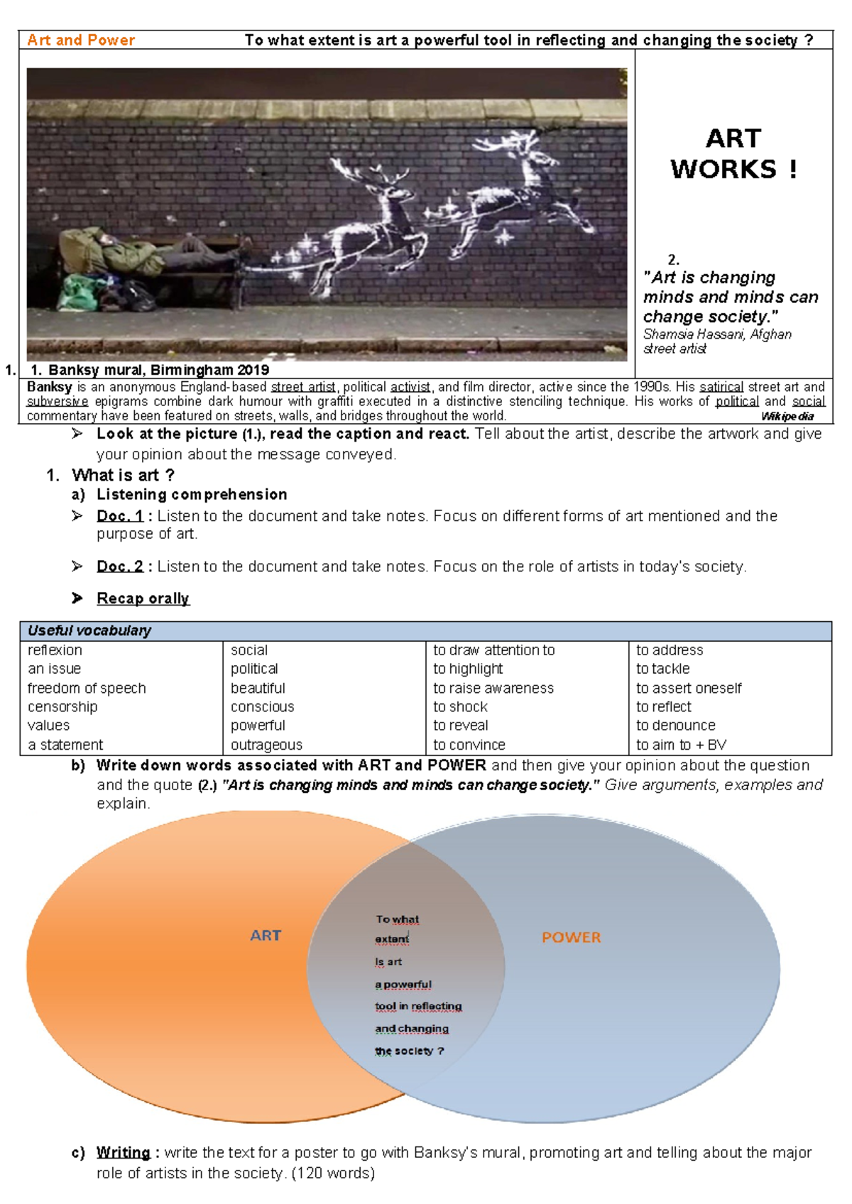 2. Séquence Art Works... 3 - Art and Power To what extent is art a ...