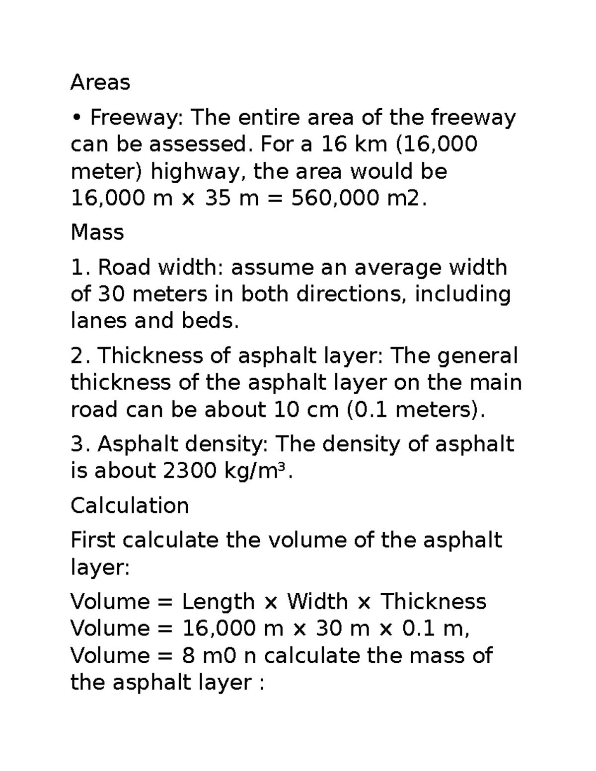 Project calculation for m12 motorway and interchange - Areas Freeway ...