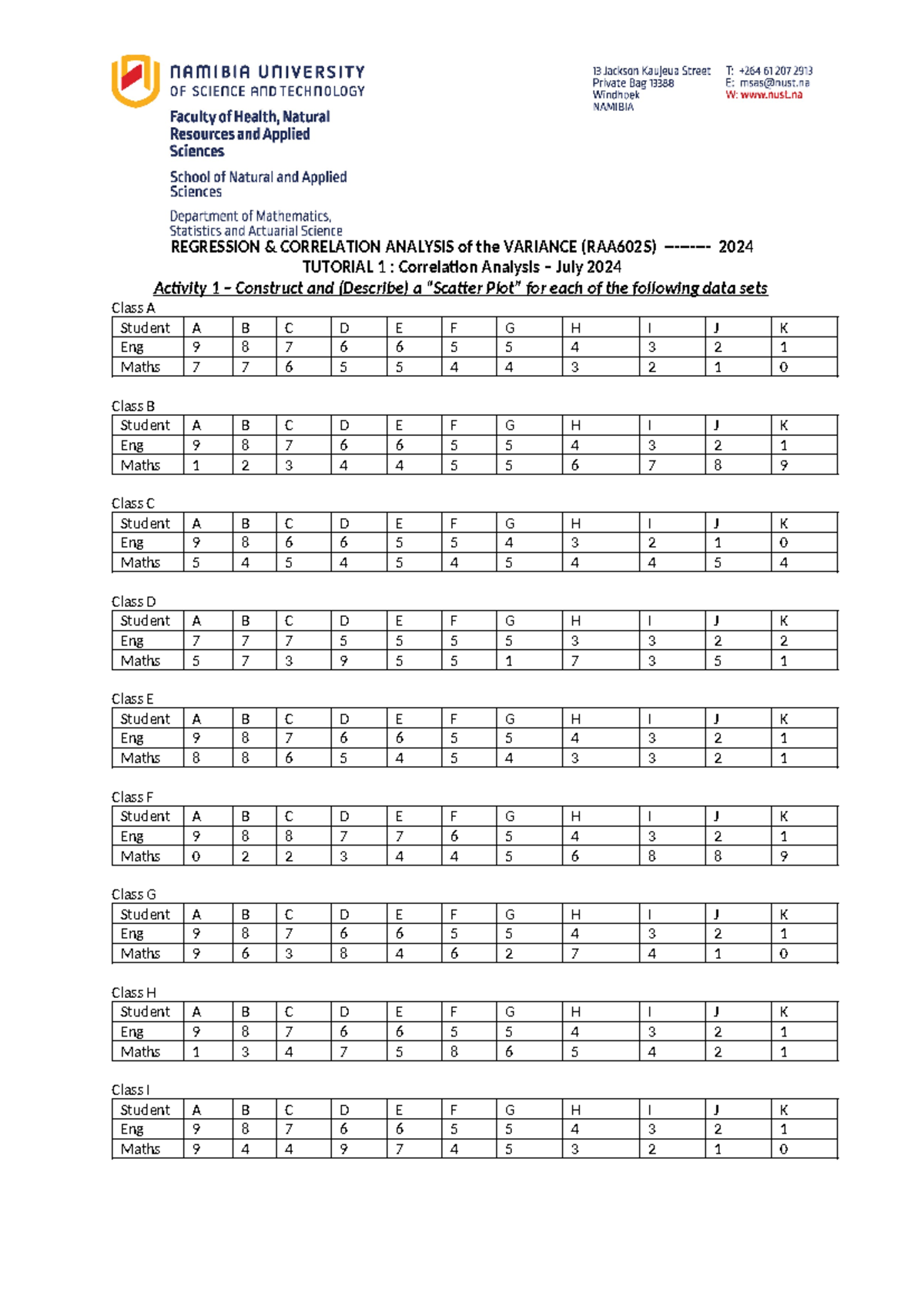Tut ONEcorr - Regression analysis tutorial for students practice for ...