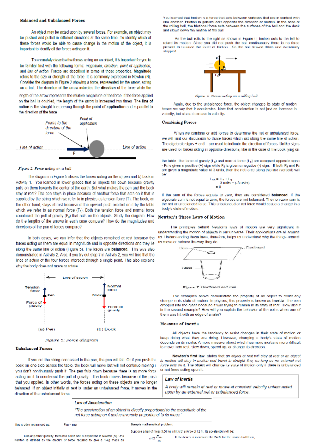 Doc1.do Science 8 Reviewer Q1cx - You learned that friction is a force that acts between ...
