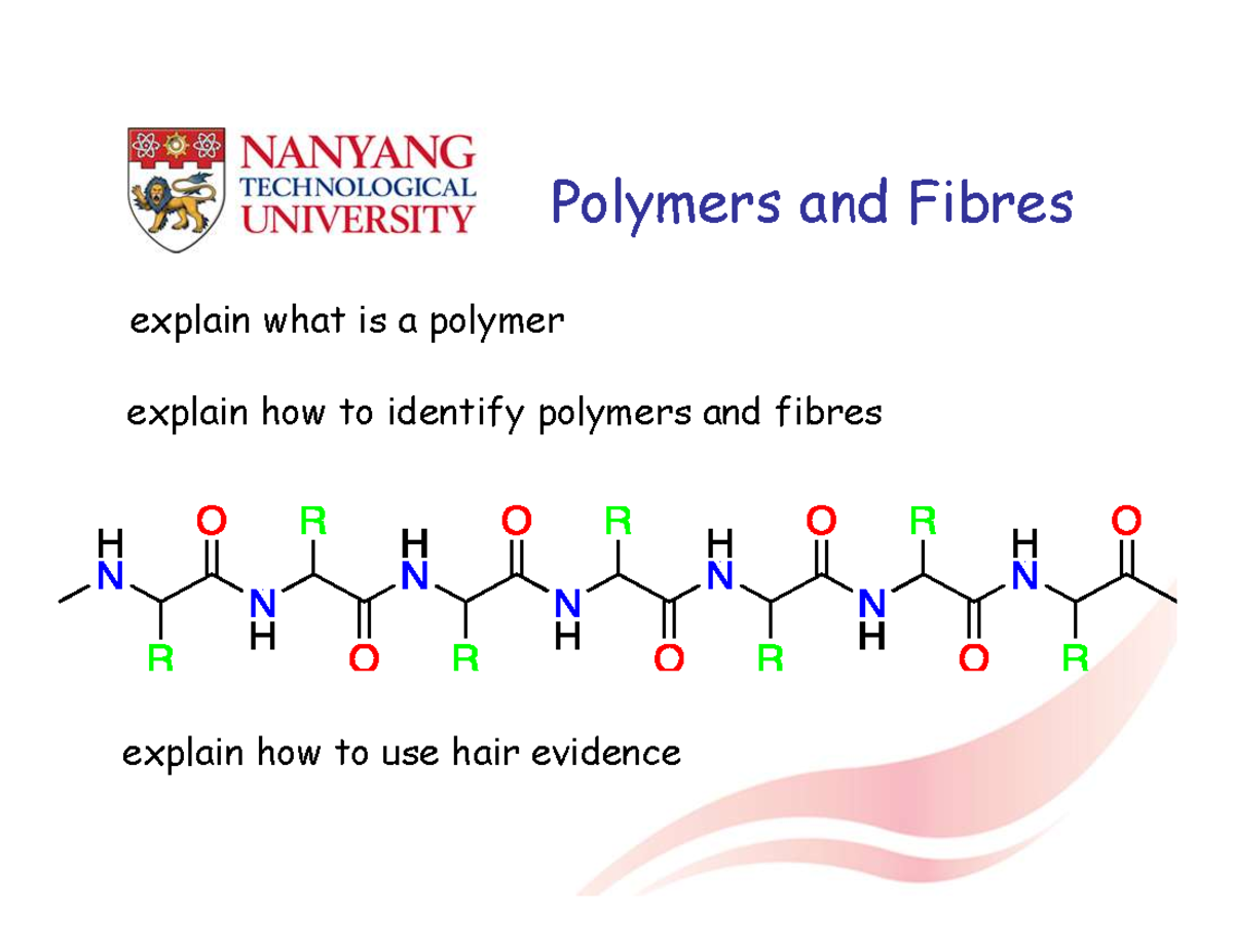 8.3. Polymers Fibres NTU Learn 2020 - Polymers and Fibres explain what is a polymer explain how ...