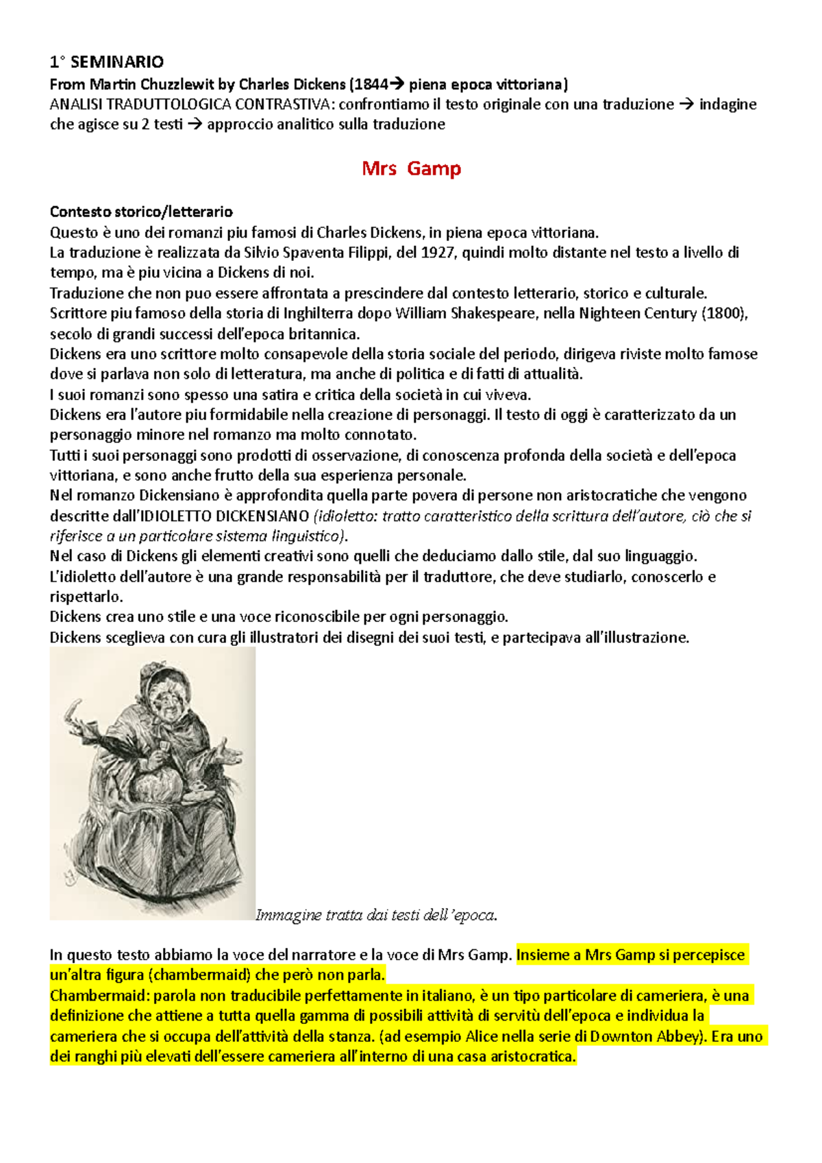 Mrs Gamp - Martin Chuzzlewit by Charles Dickens - 1° SEMINARIO From ...