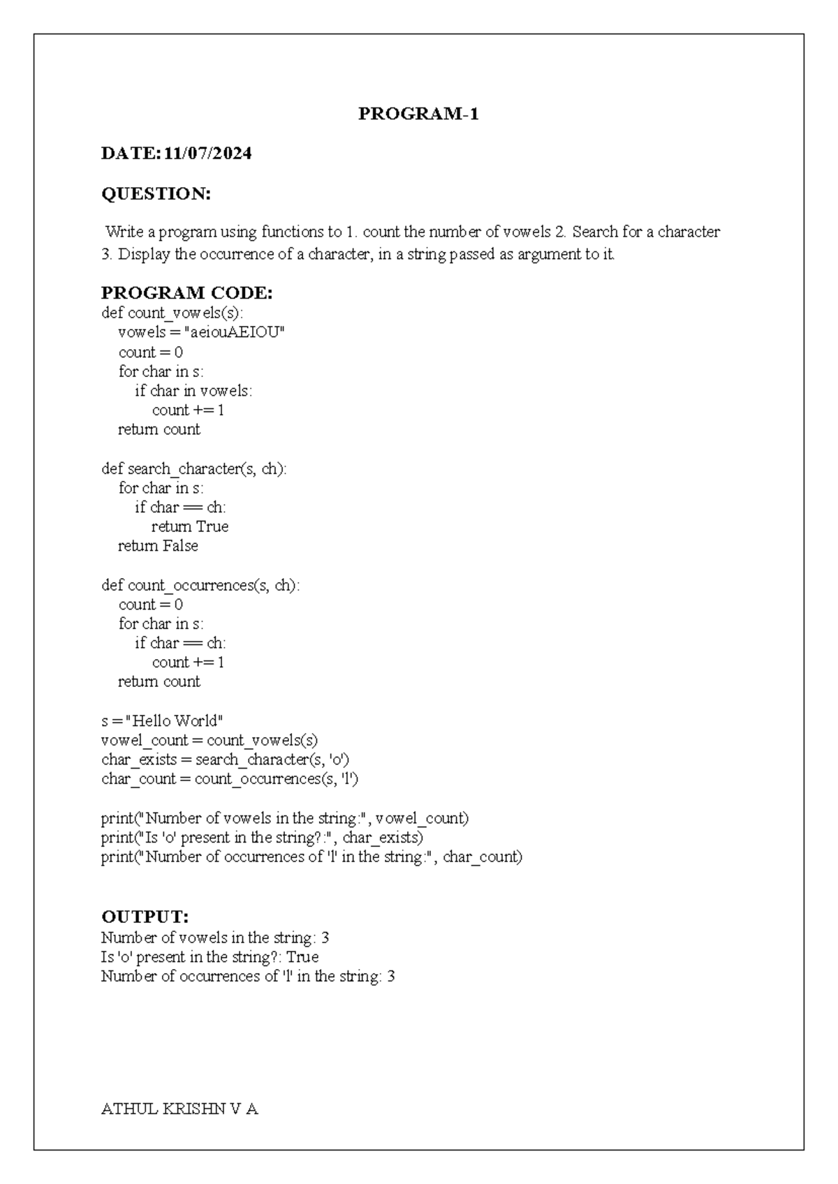 Program cs - This will be very helpful - DATE:11/07/ QUESTION: Write a ...