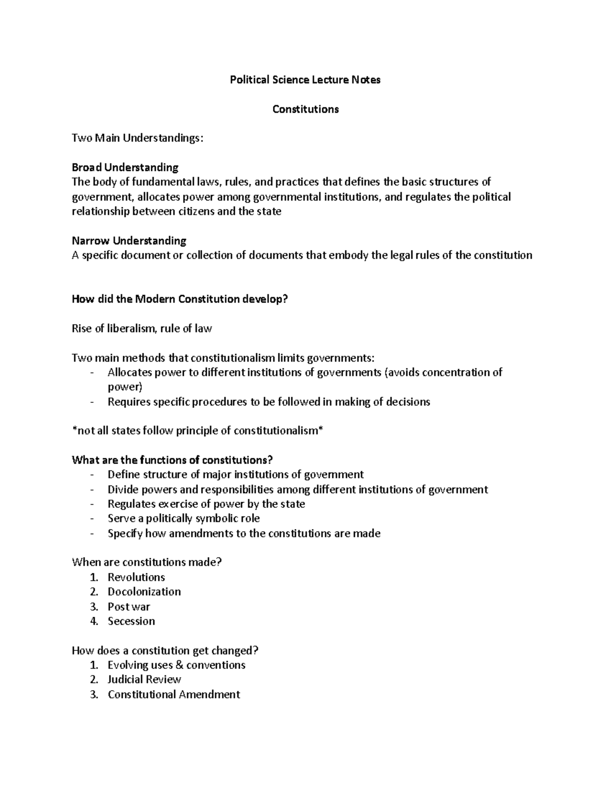 Political Science - Semester 2 - Political Science Lecture Notes ...