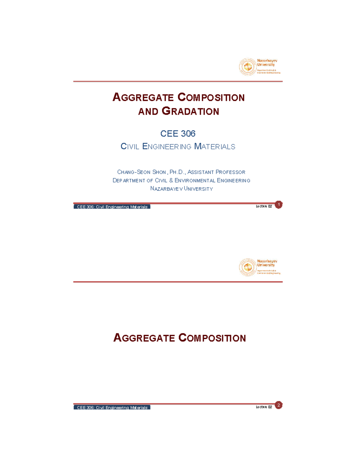 CEE 306 Lecture 02 Aggregate Gradation - CEE 306: Civil Engineering ...