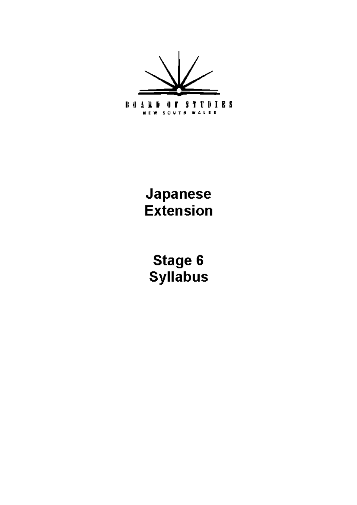 Japanese extension st6 syl from2010 - Japanese Extension Stage 6 ...