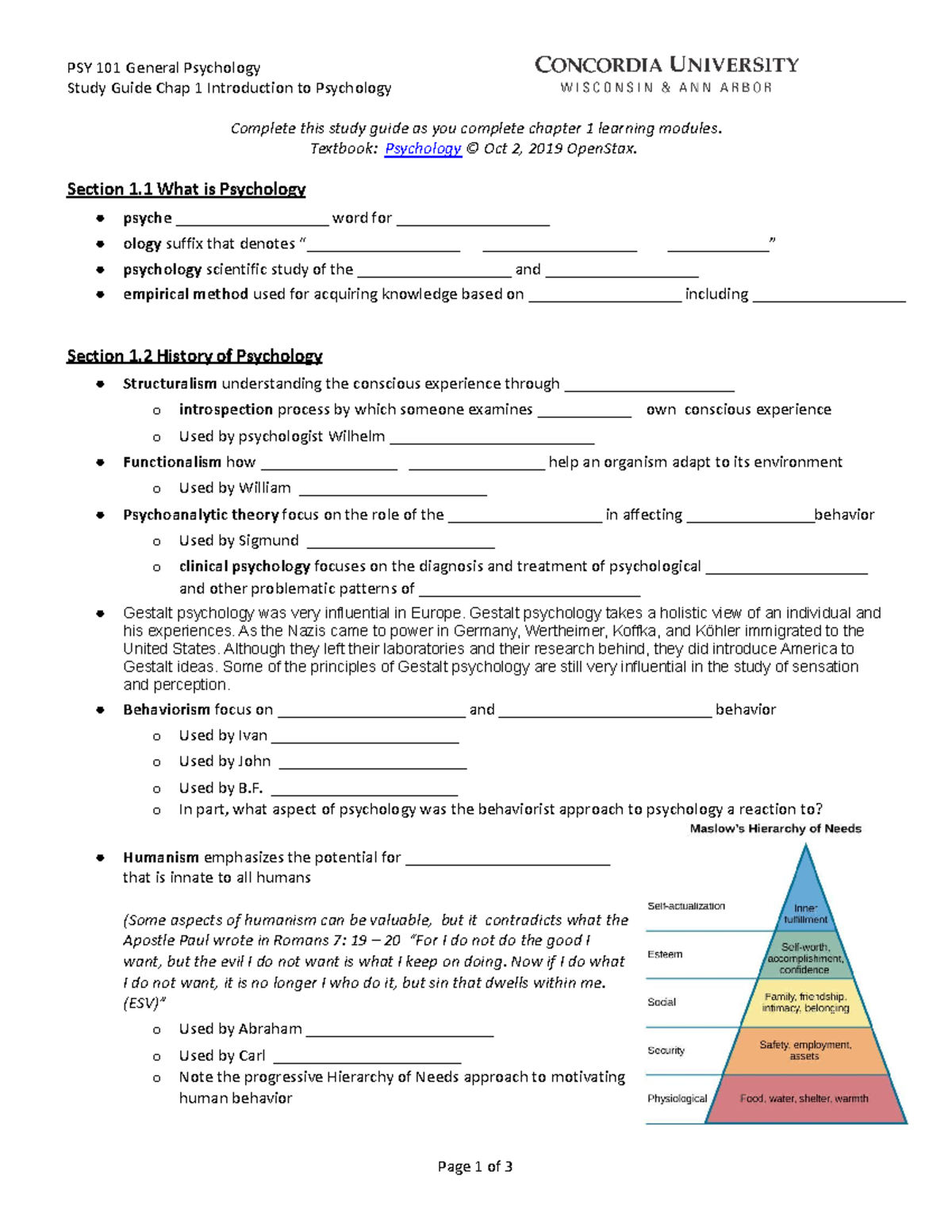 UTF-8''PSY%20Study%20Guide%20Ch%201 - PSY 101 General Psychology Study ...