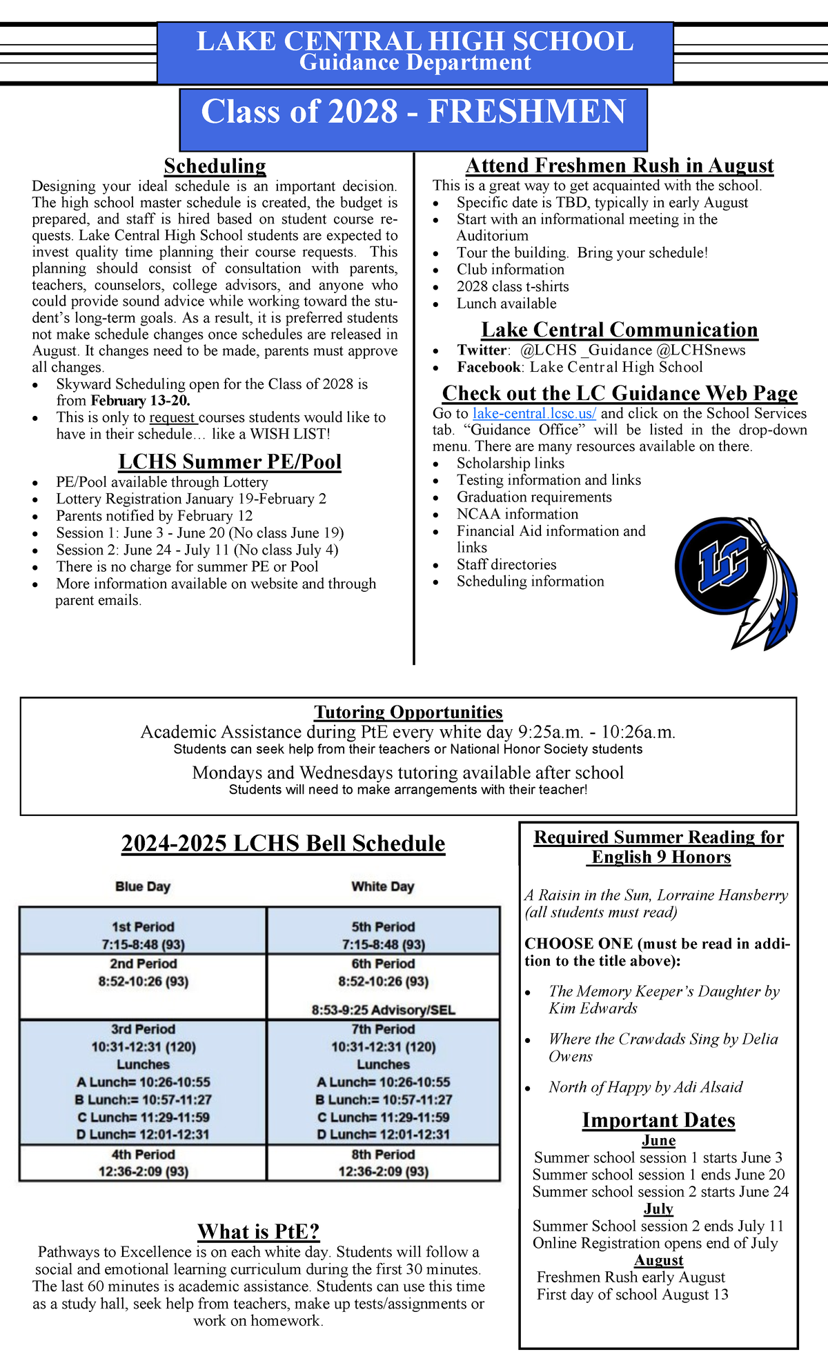Incoming Freshmen Flyer 2028 - What is PtE? Pathways to Excellence is ...