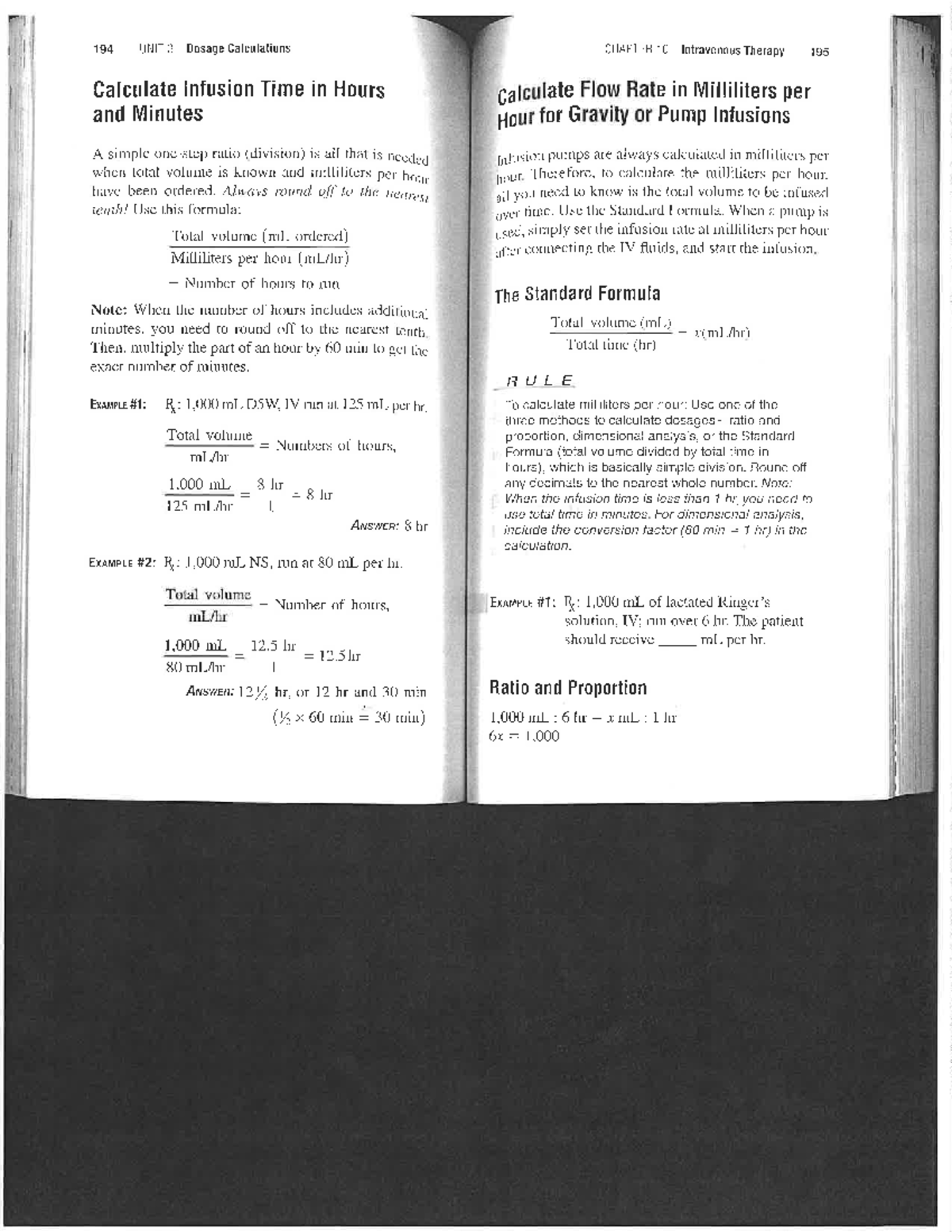 Iv Drip Rate Calculations 194 Unit 3 Dosage Calculations Calculate Infusion Time In Hours And