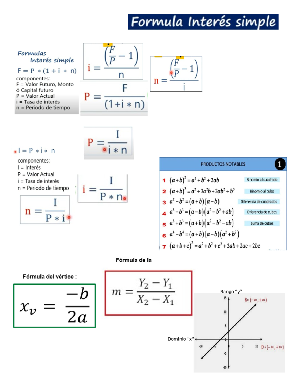 Formulas Matematica Para Los Negocios - Formula Interés simple Formulas ...